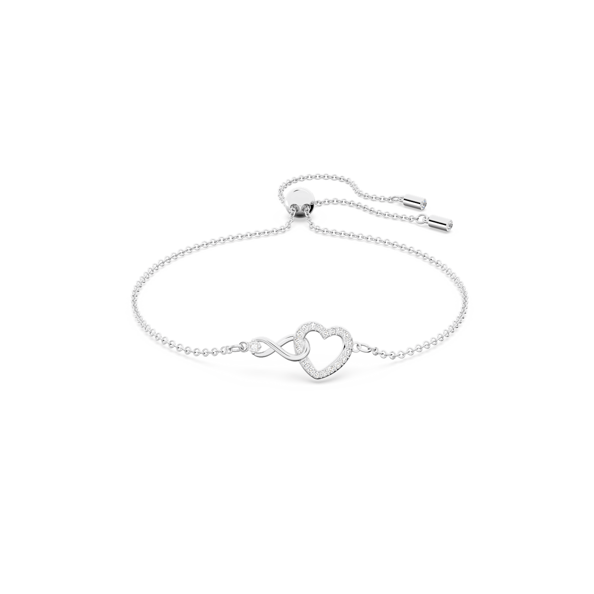 Swarovski Infinity bracelet Infinity and heart White Rhodium plated Wolf Fine Jewelers